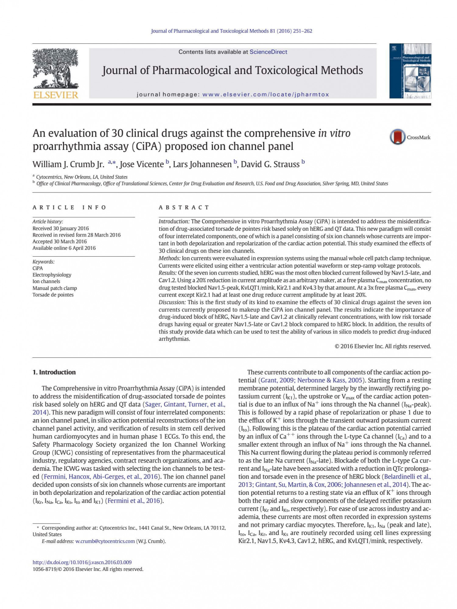 Evaluation of 30 Clinical Drugs | Nova Research Laboratories LLC